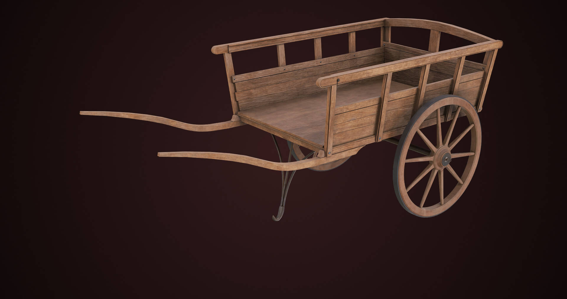 Wooden Cart11 All PBR Unity UE Textures Included - 3D Model by Eight Vertex