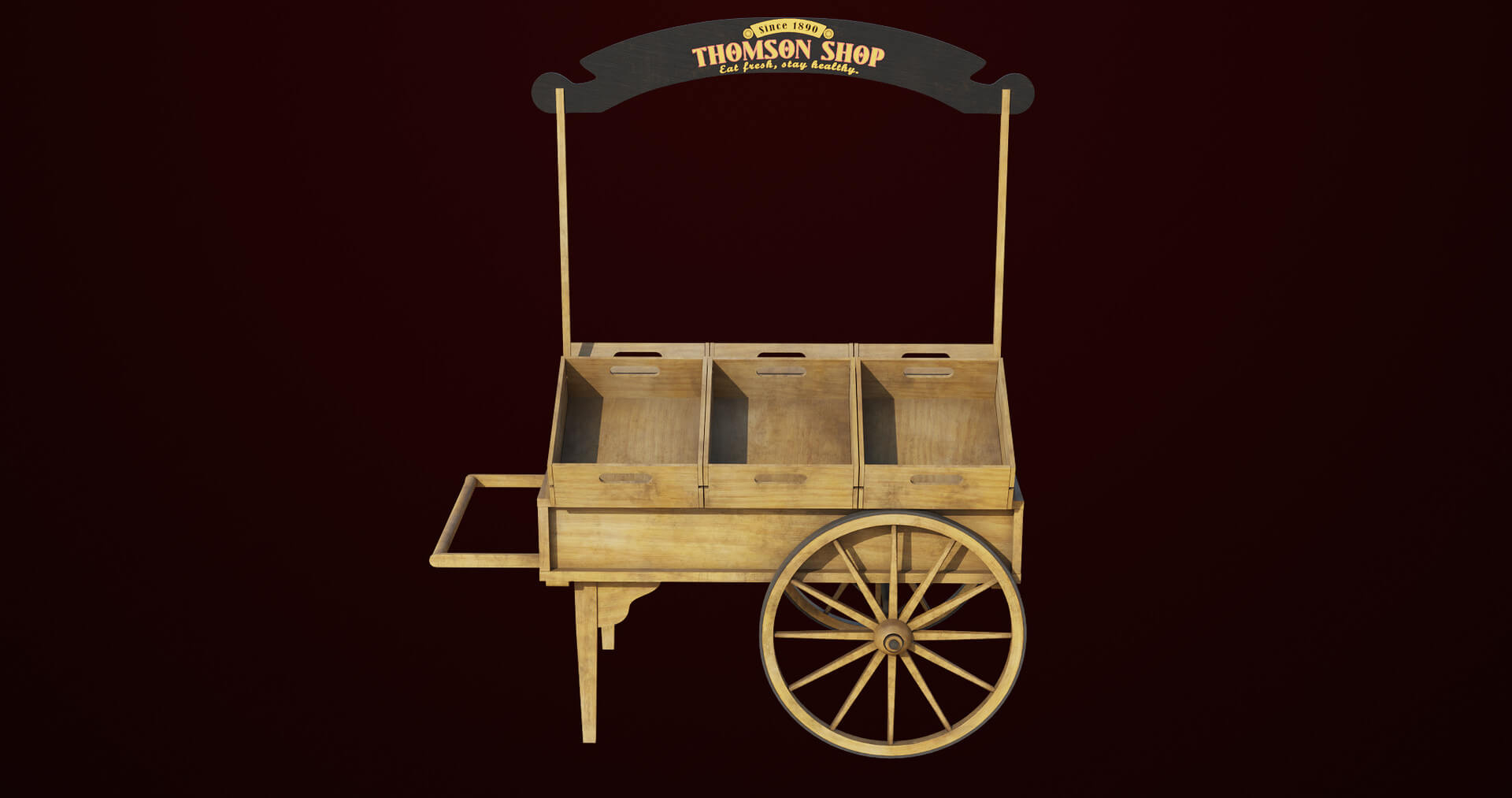 Wooden Wagon Cart 07 All PBR Unity UE Textures - 3D Model by Eight Vertex