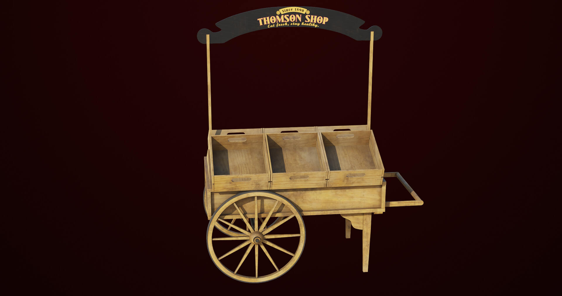 Wooden Wagon Cart 07 All PBR Unity UE Textures - 3D Model by Eight Vertex