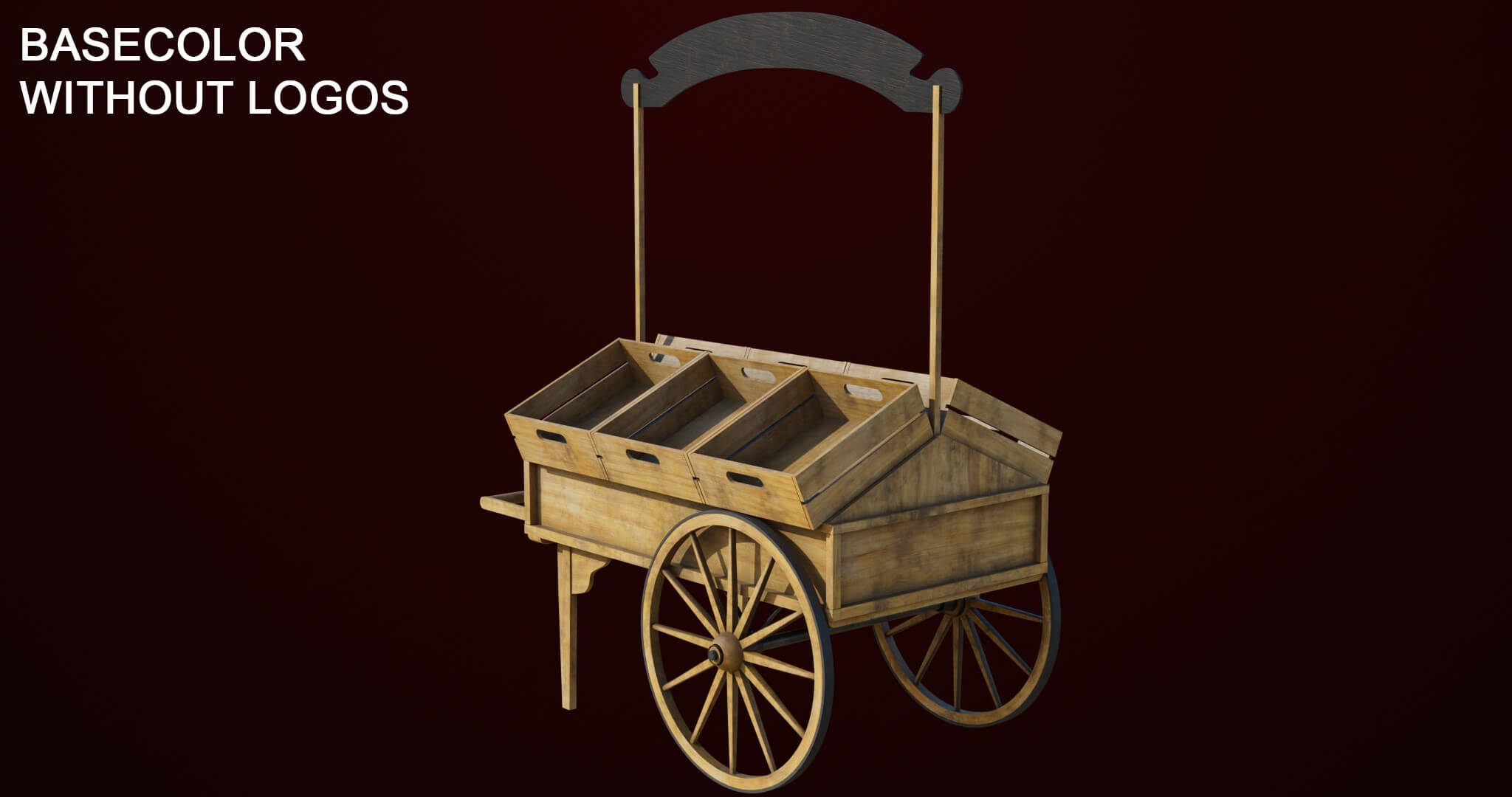 Wooden Wagon Cart 07 All PBR Unity UE Textures - 3D Model by Eight Vertex