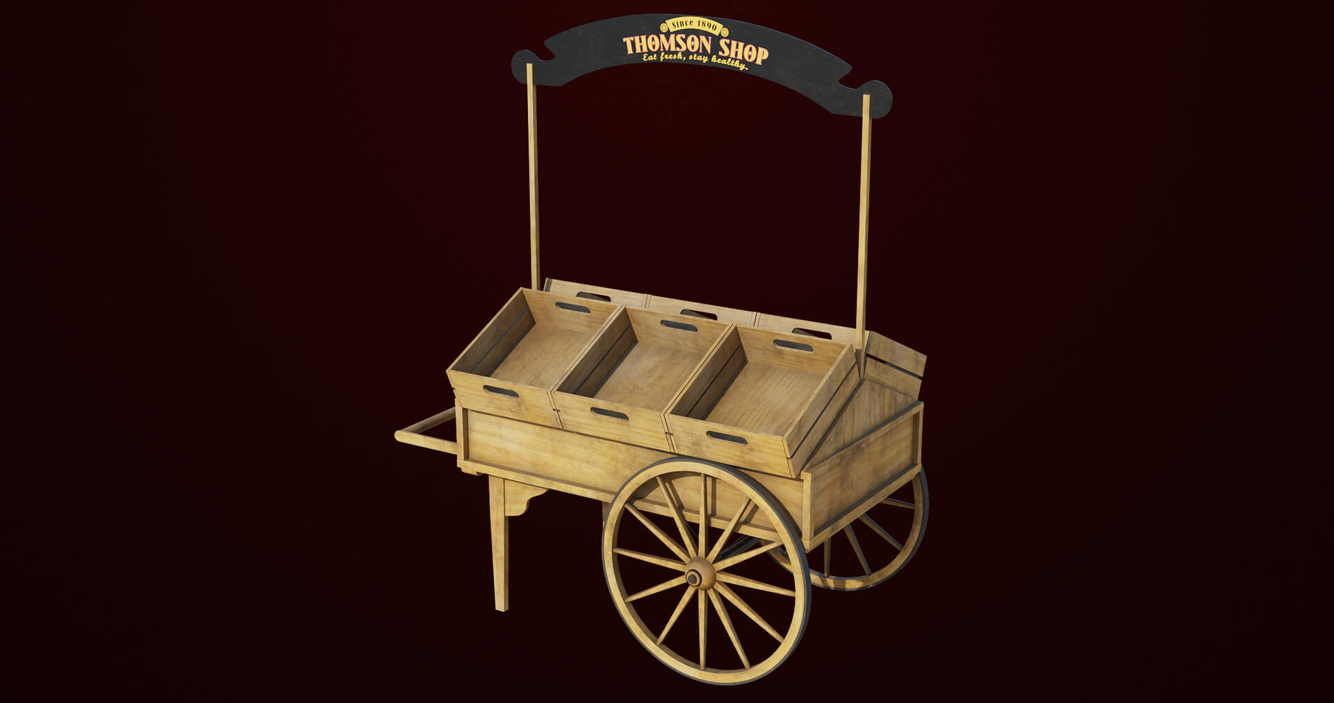 Wooden Wagon Cart 07 All PBR Unity UE Textures - 3D Model by Eight Vertex