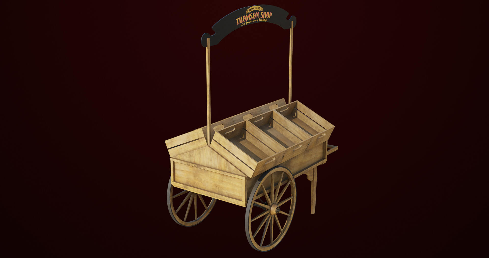 Wooden Wagon Cart 07 All PBR Unity UE Textures - 3D Model by Eight Vertex