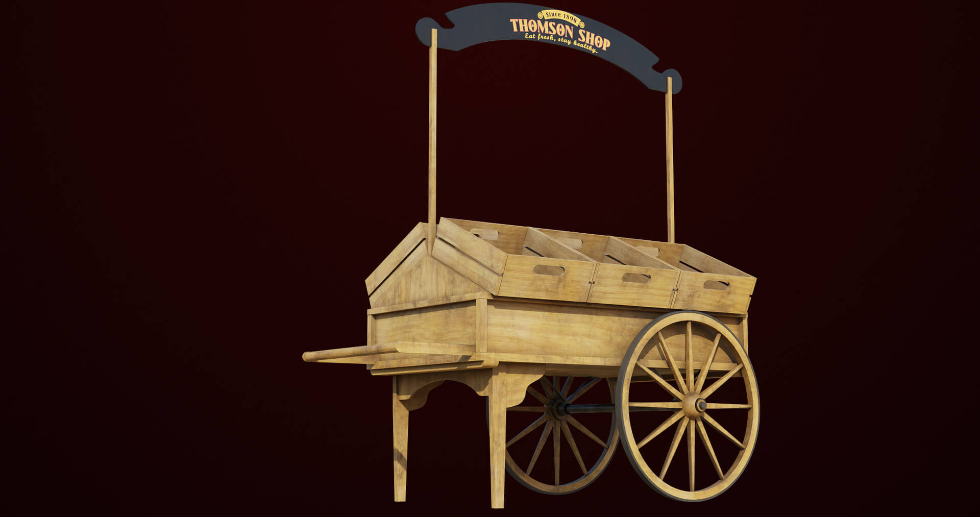 Wooden Wagon Cart 07 All PBR Unity UE Textures - 3D Model by Eight Vertex