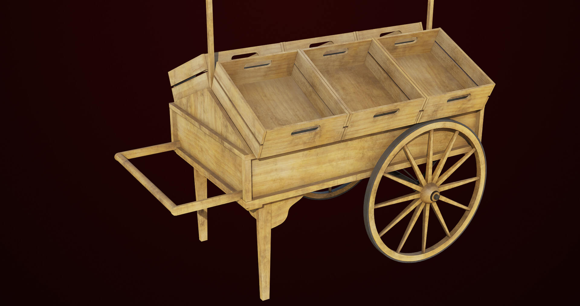 Wooden Wagon Cart 07 All PBR Unity UE Textures - 3D Model by Eight Vertex