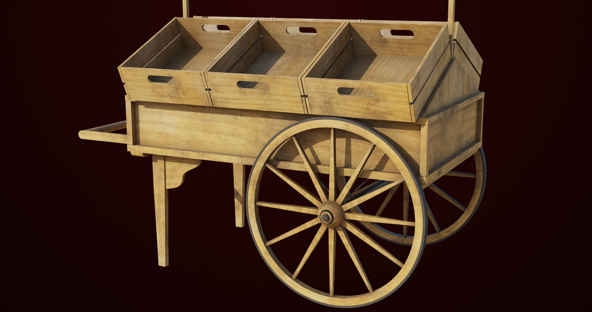 Wooden Wagon Cart 07 All PBR Unity UE Textures - 3D Model by Eight Vertex