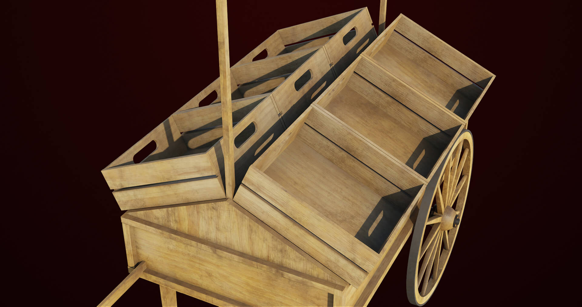 Wooden Wagon Cart 07 All PBR Unity UE Textures - 3D Model by Eight Vertex