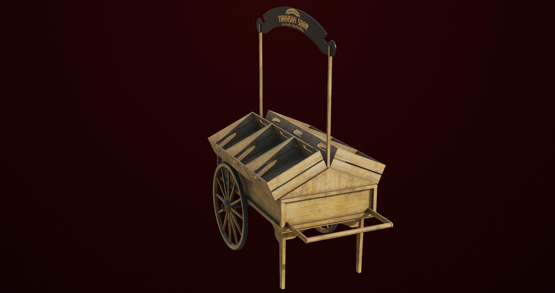 Wooden Wagon Cart 07 All PBR Unity UE Textures - 3D Model by Eight Vertex