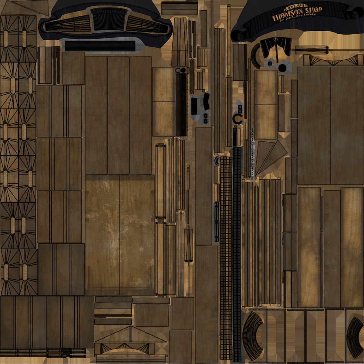 Wooden Wagon Cart 07 All PBR Unity UE Textures - 3D Model by Eight Vertex