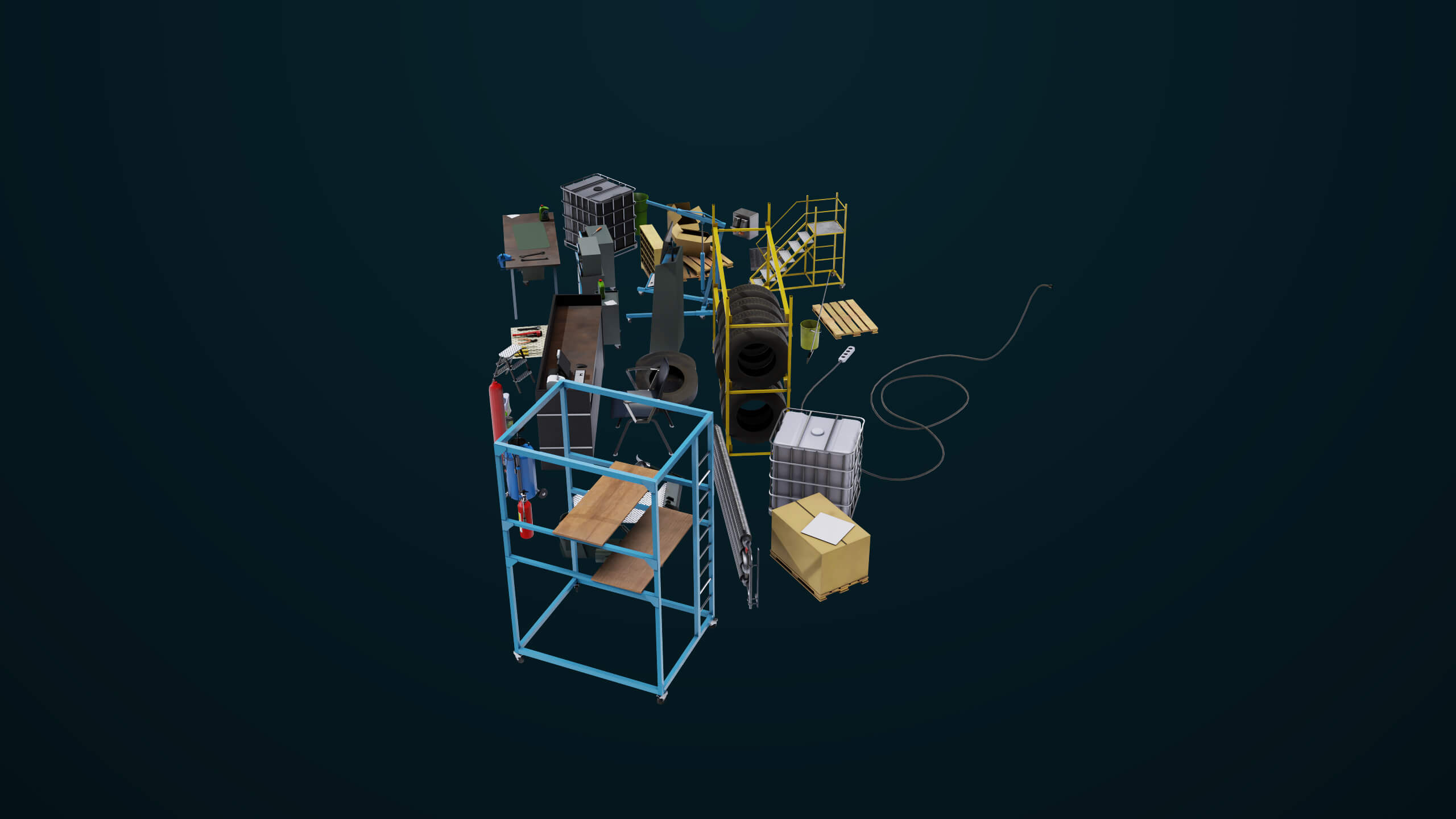 Workshop Tools Pack All PBR Unity UE Textures - 3D Model by Eight Vertex