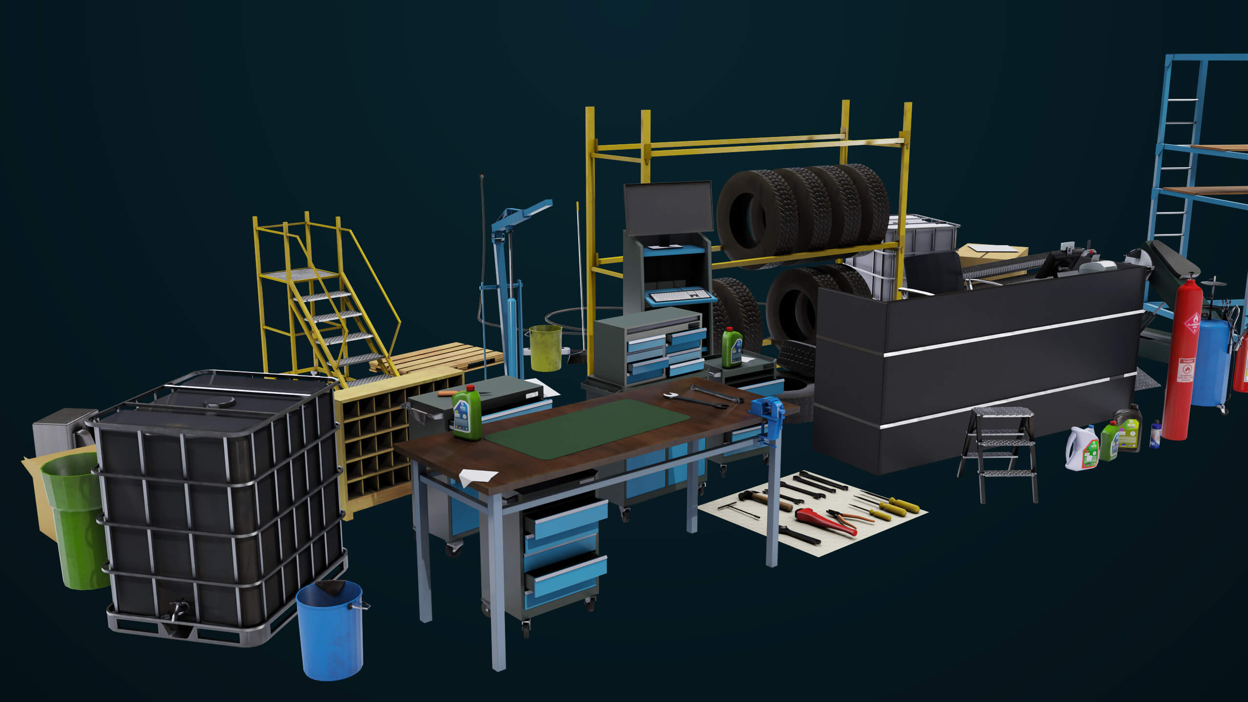 Workshop Tools Pack All PBR Unity UE Textures - 3D Model by Eight Vertex