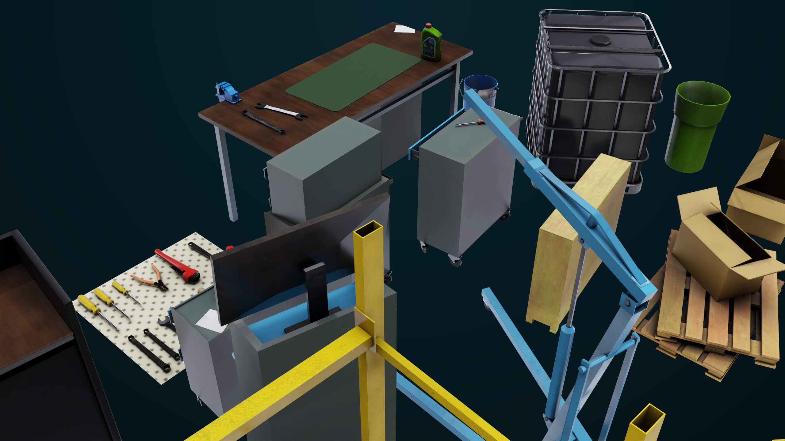 Workshop Tools Pack All PBR Unity UE Textures - 3D Model by Eight Vertex