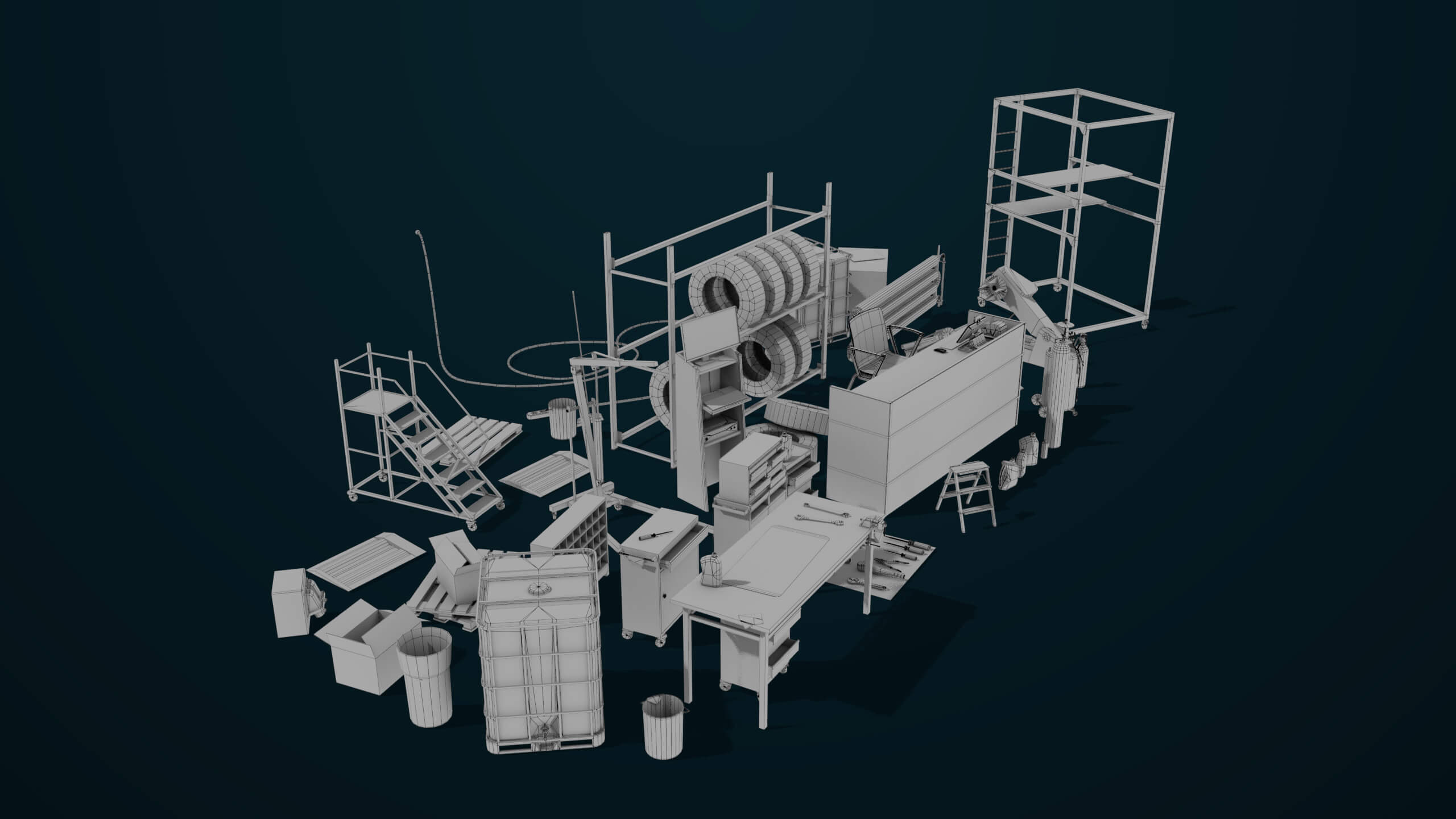 Workshop Tools Pack All PBR Unity UE Textures - 3D Model by Eight Vertex