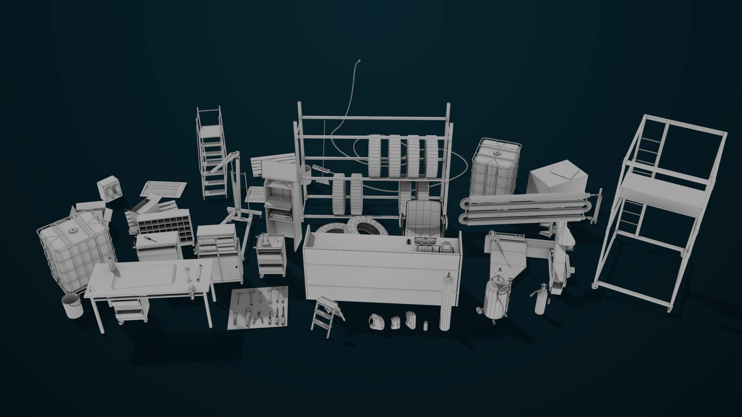 Workshop Tools Pack All PBR Unity UE Textures - 3D Model by Eight Vertex