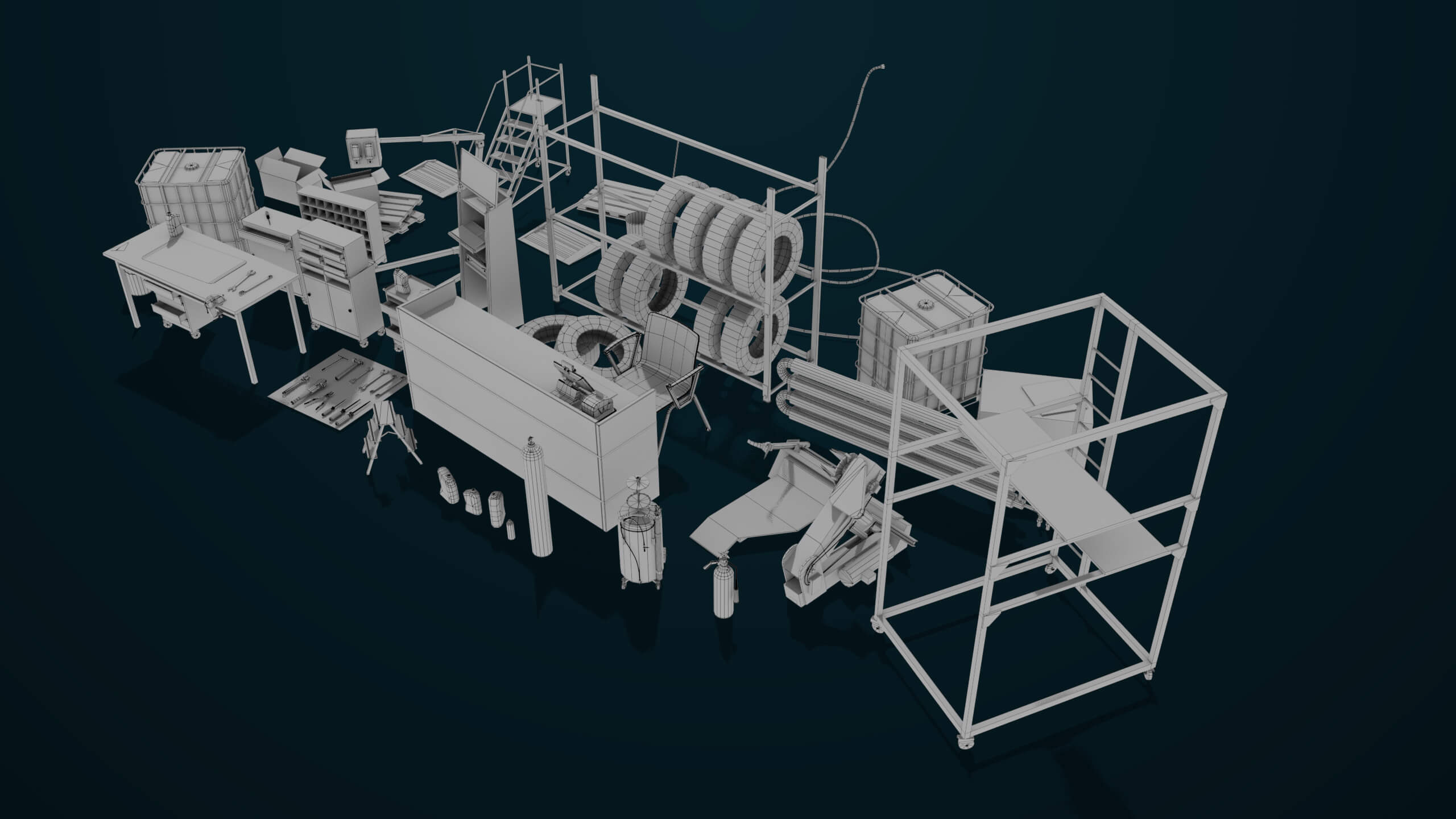 Workshop Tools Pack All PBR Unity UE Textures - 3D Model by Eight Vertex