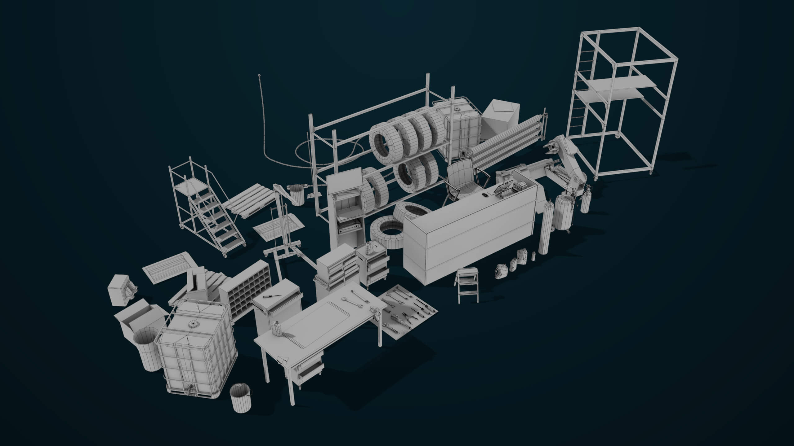 Workshop Tools Pack All PBR Unity UE Textures - 3D Model by Eight Vertex