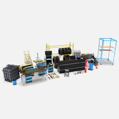 Workshop Tools Pack All PBR Unity UE Textures - 3D Model by Eight Vertex