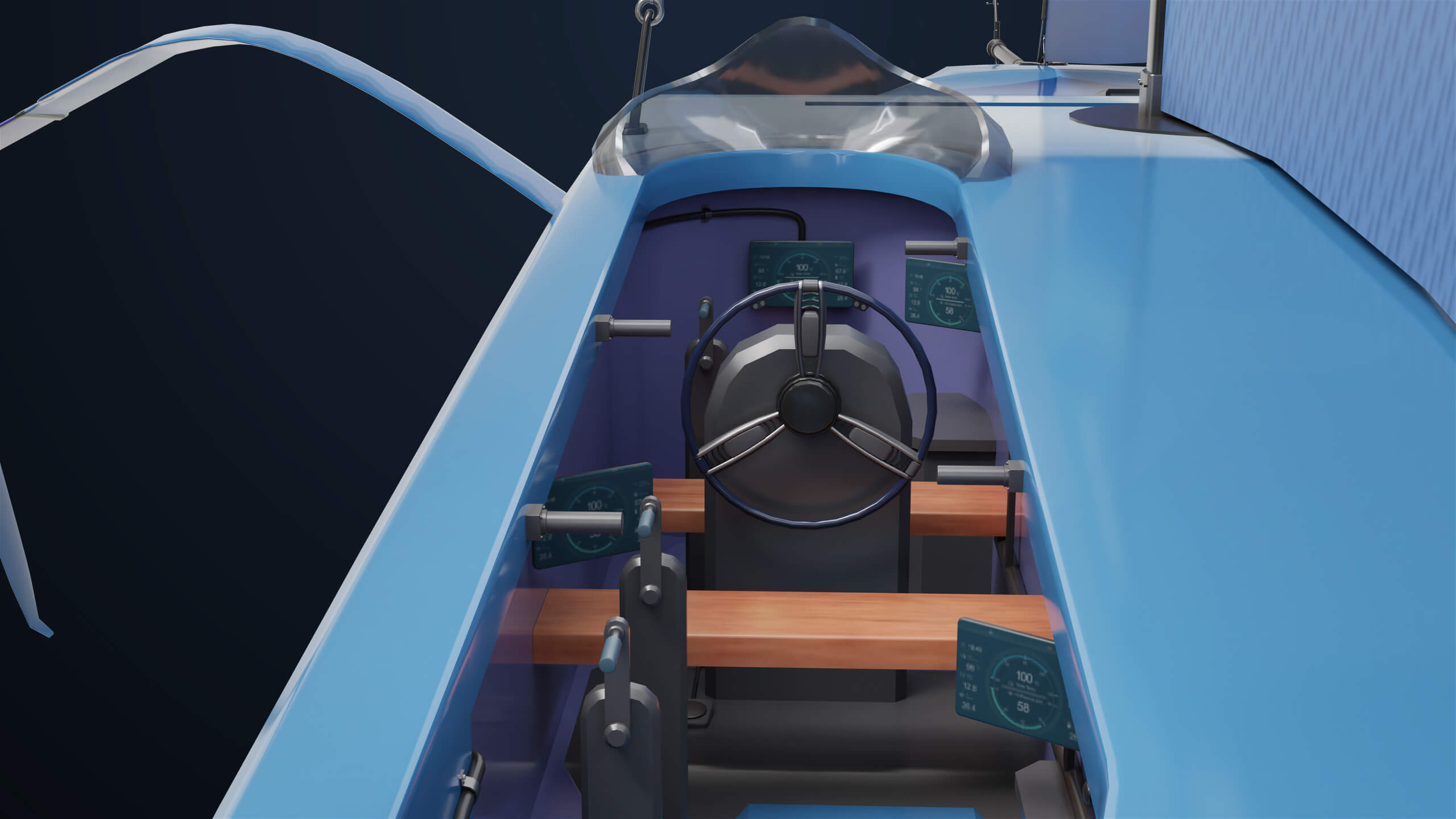 Yacht Hydrofoil Sailing Boat Blue All PBR Unity UE Textures - 3D Model ...