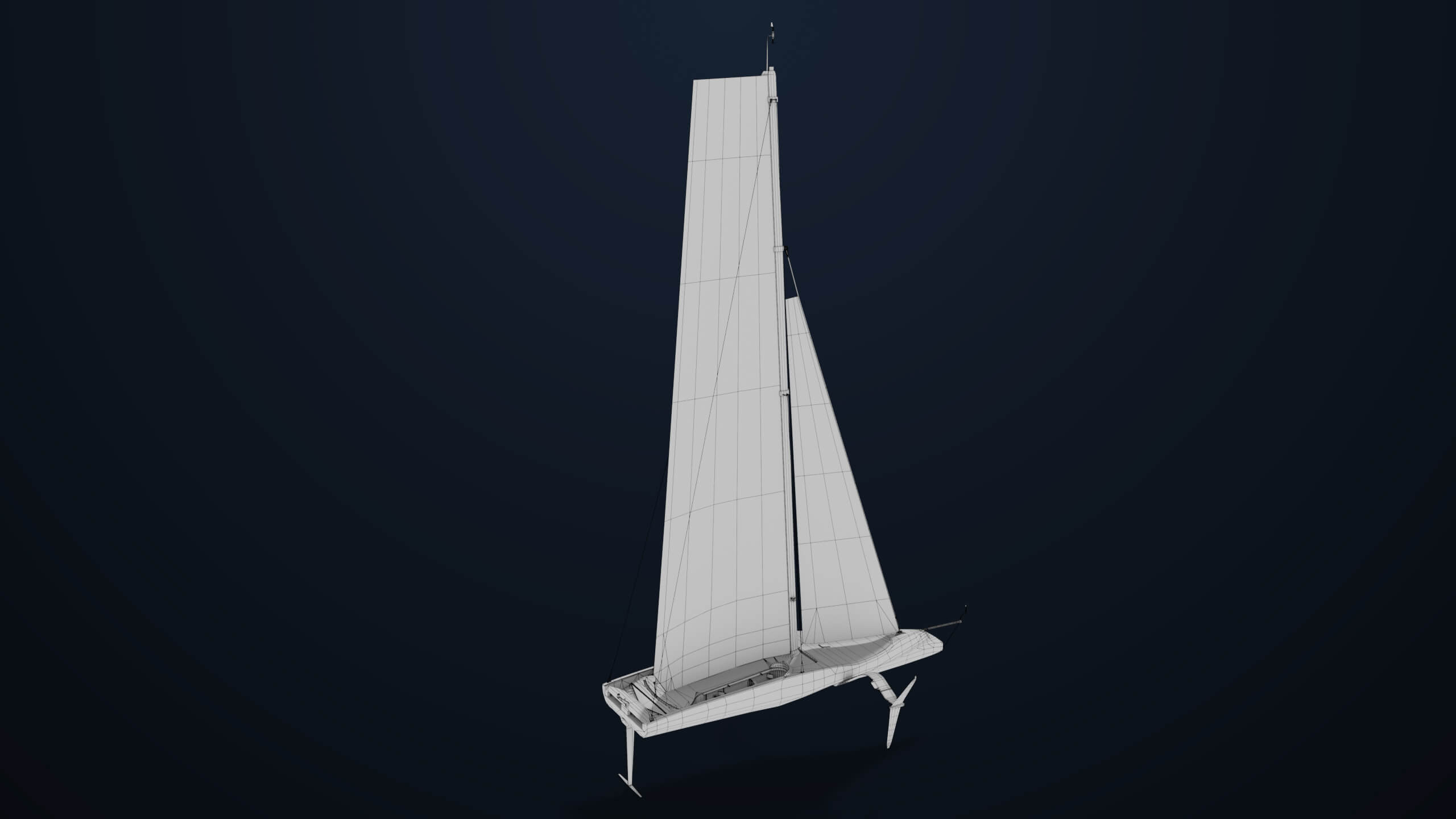 Yacht Hydrofoil Sailing Boat Blue All PBR Unity UE Textures - 3D Model ...