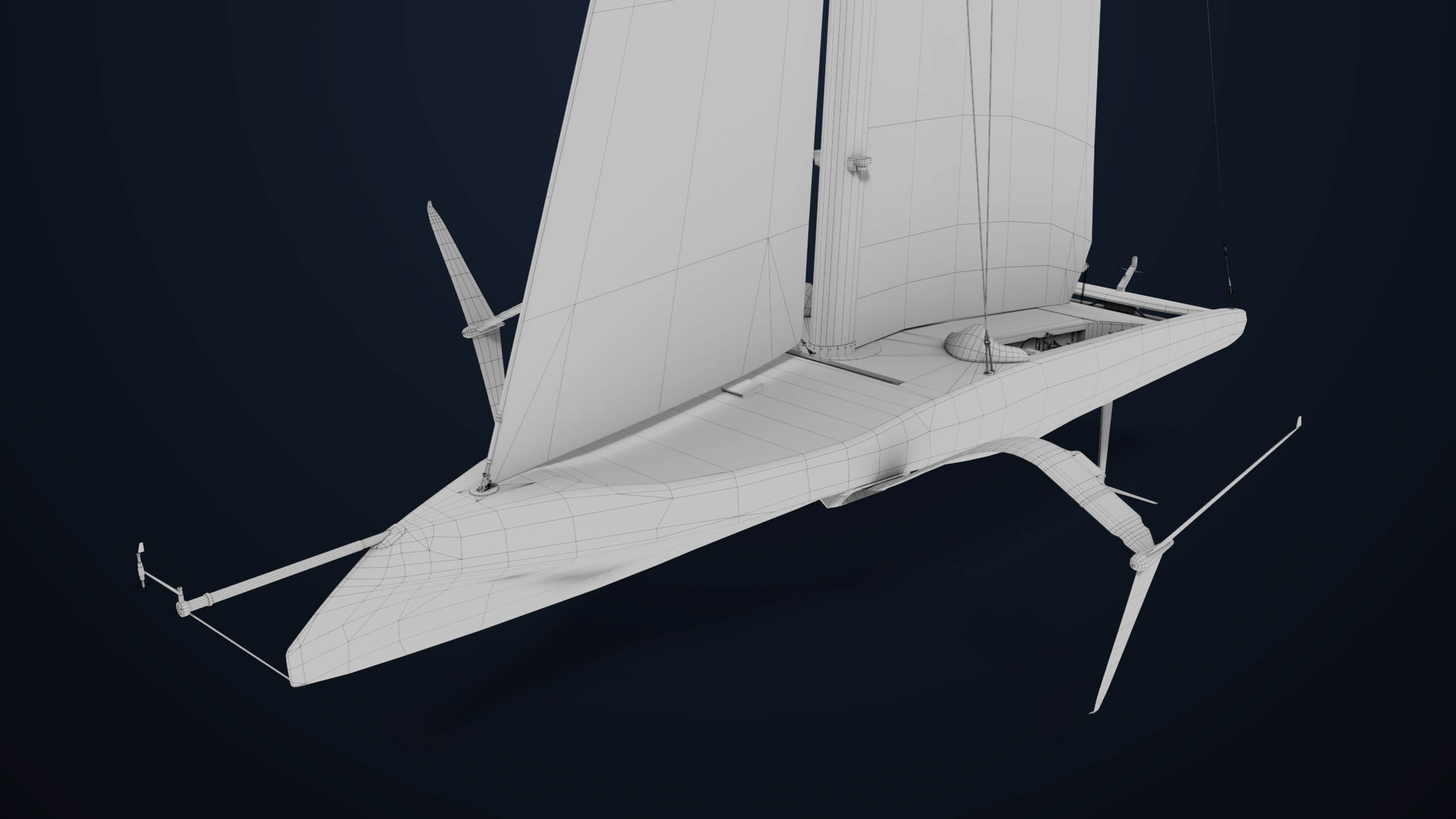 Yacht Hydrofoil Sailing Boat Blue All PBR Unity UE Textures - 3D Model ...
