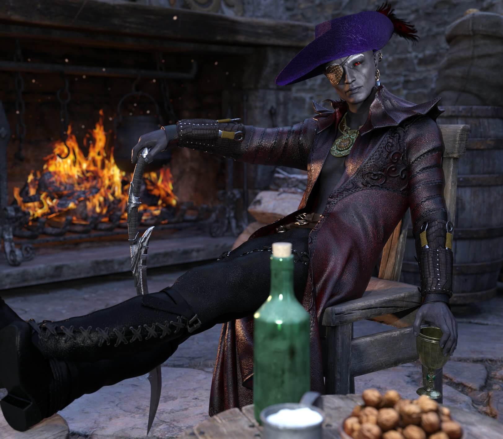 Jarlaxle 2 3D Render, Digital Art by EJDM