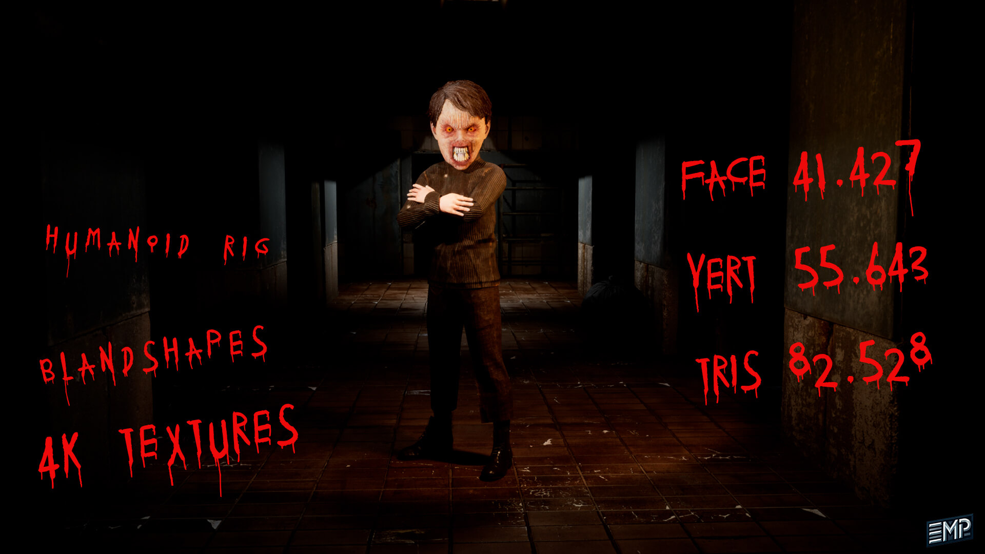 The Horror Child Game Character for Horror Games - 3D Model by EksisMP