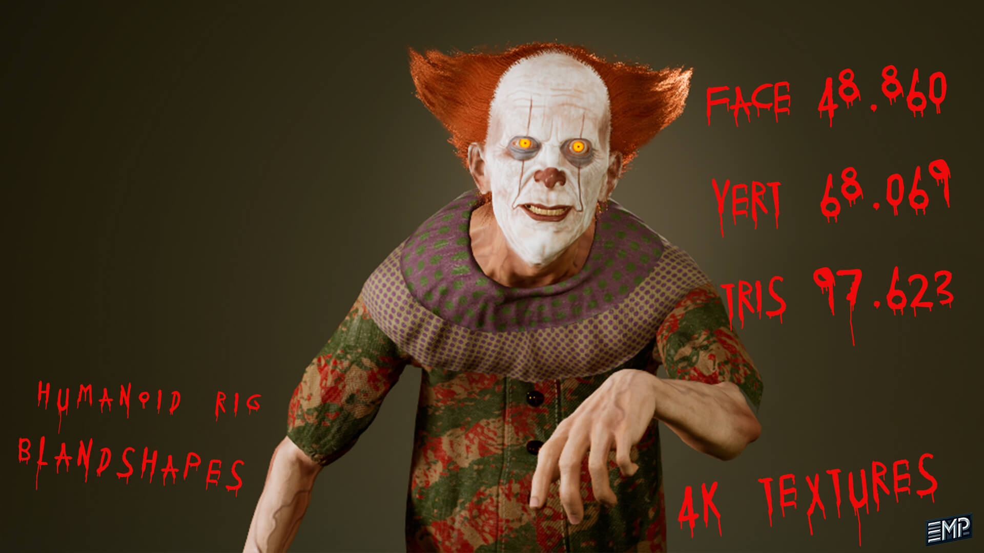 The Creepy Clown - 3D Model by EksisMP