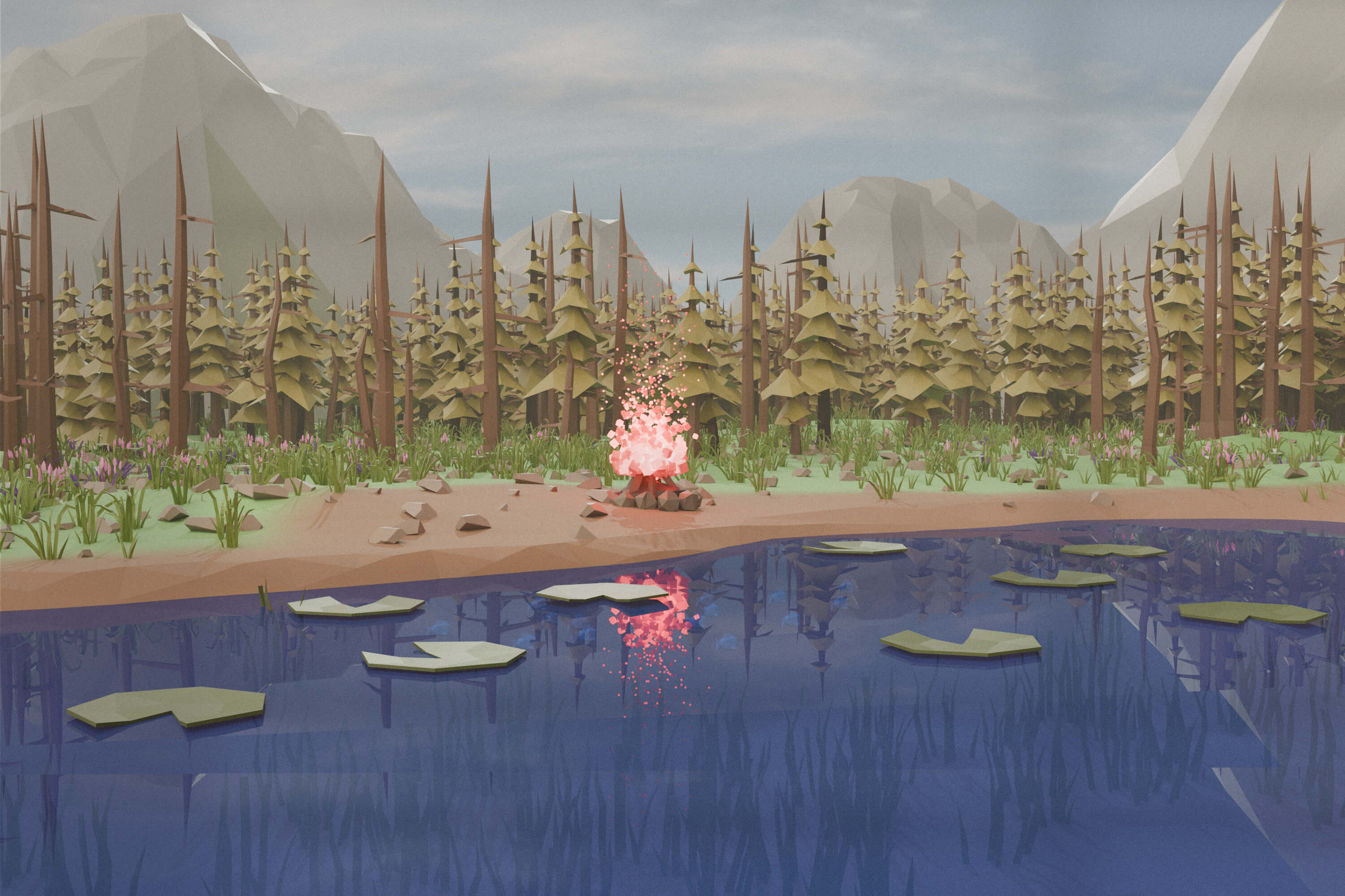 Forest Low Poly Pack - 100 Models 3D Model by eldamarstudio