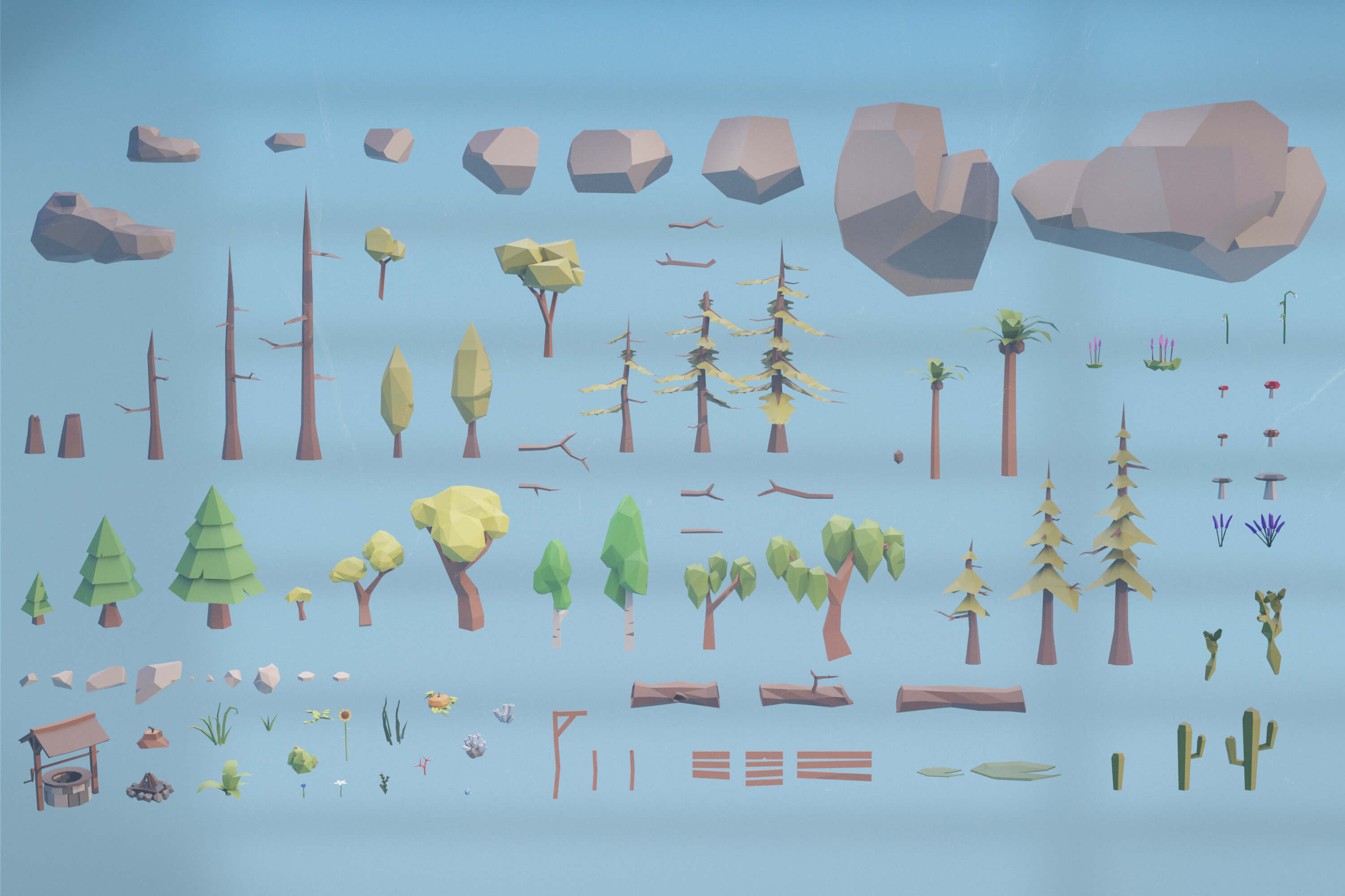 Forest Low Poly Pack - 100 Models 3D Model by eldamarstudio