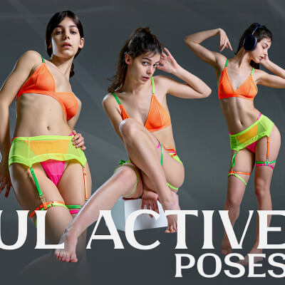 930 Playful Active Female Poses - Reference Photo Set by Electra Studio