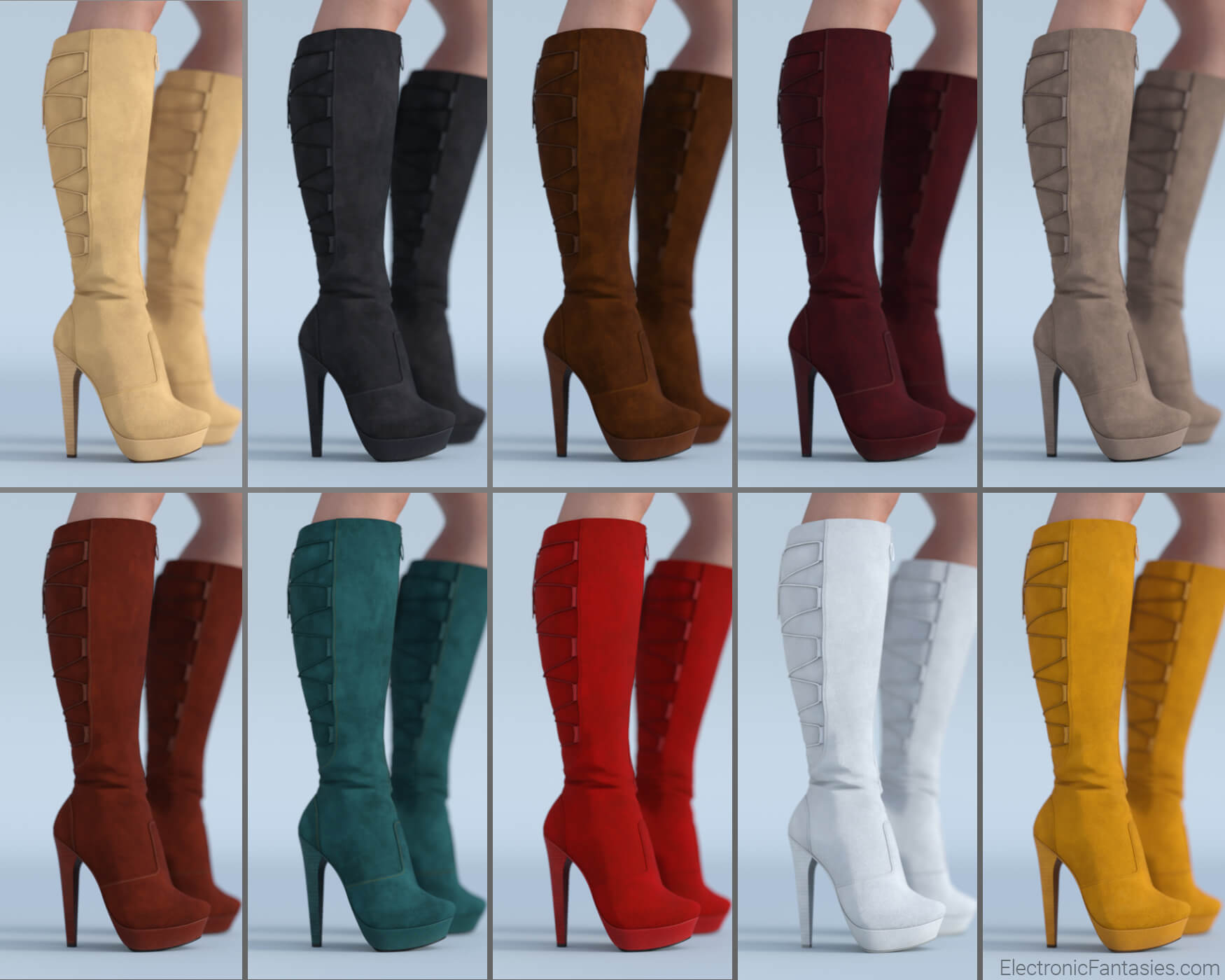 Sabrina High Heel Boots for Genesis 9 - Daz Content by Electronic Fantasies