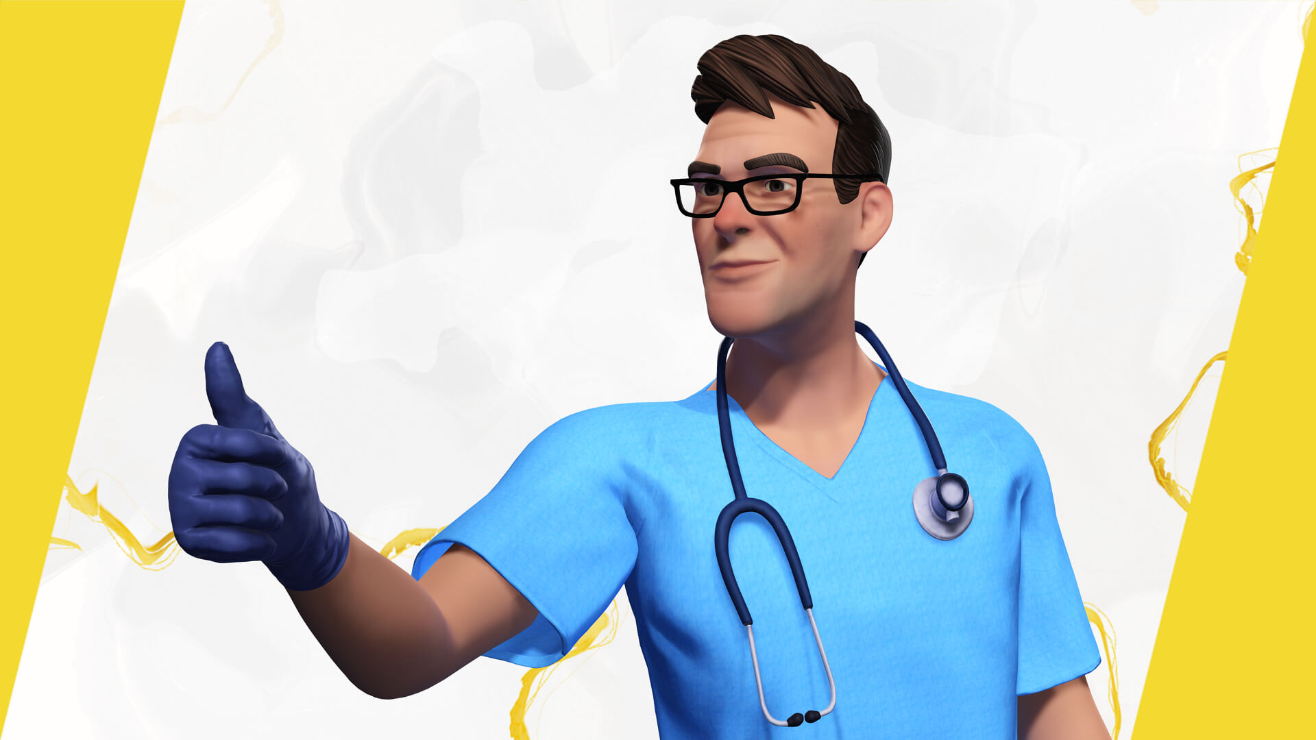 3D Medical Cartoon Doctor Model Full Rigged Toon Medic by Elegant Mesh 3D