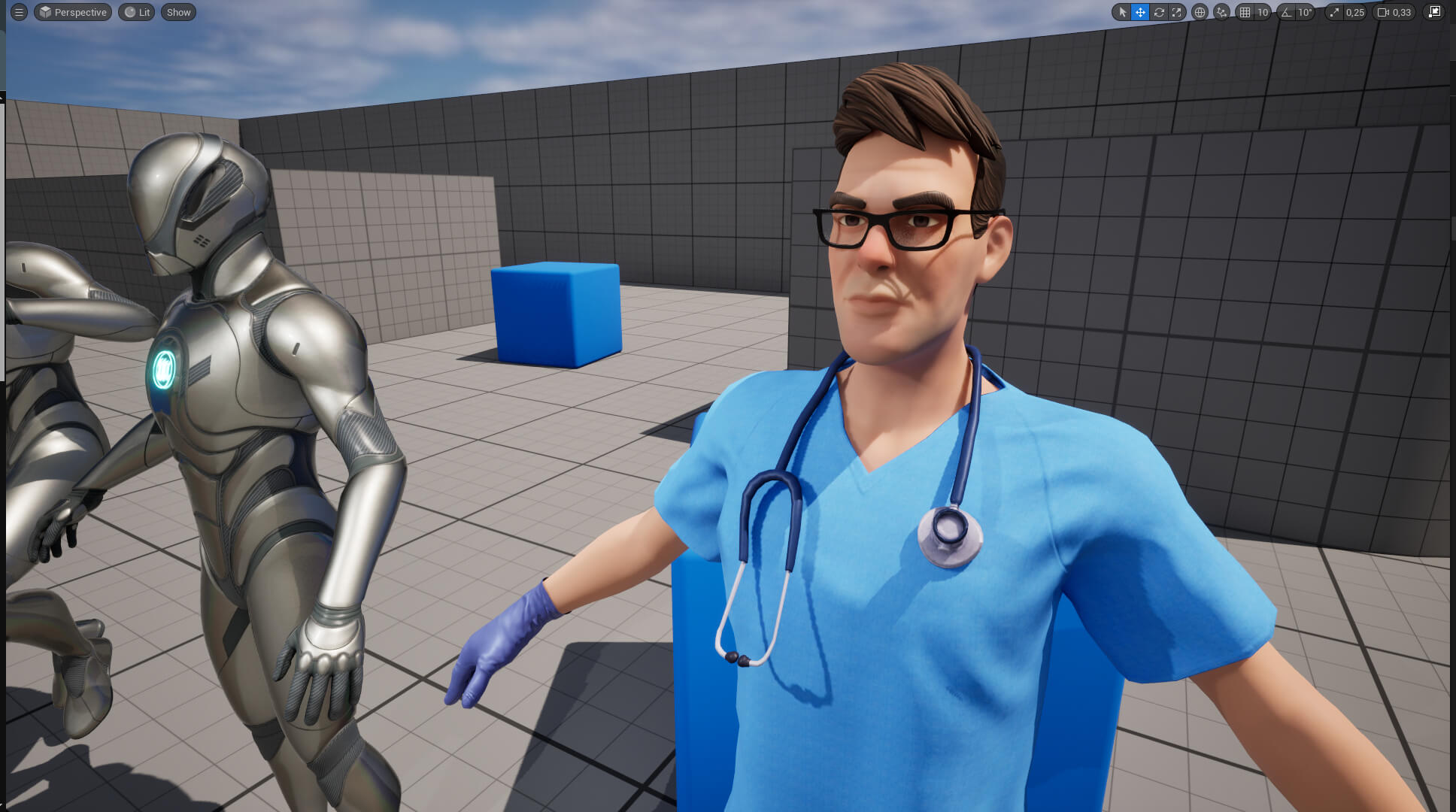 3D Medical Cartoon Doctor Model Full Rigged Toon Medic by Elegant Mesh 3D