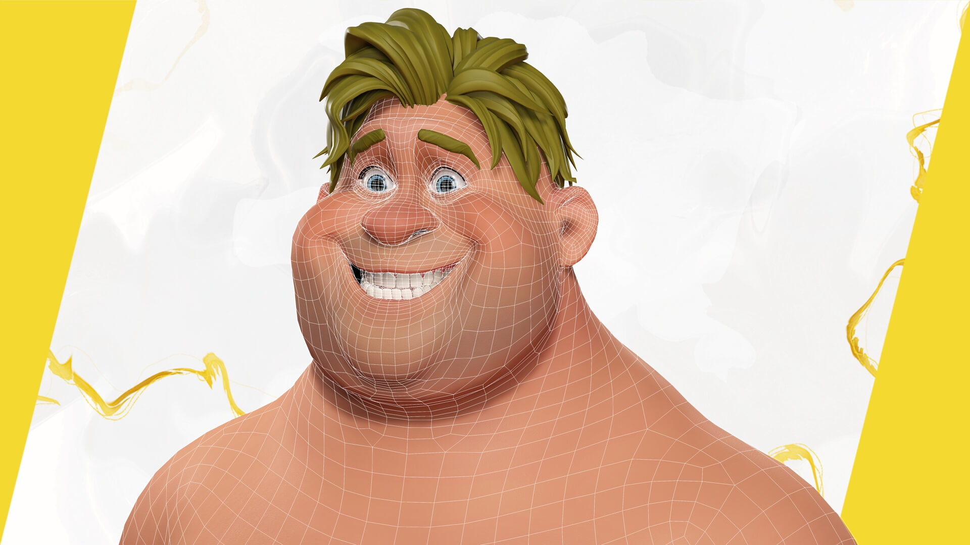 3D Model Funny Fat Man Character Winter Style by Elegant Mesh 3D