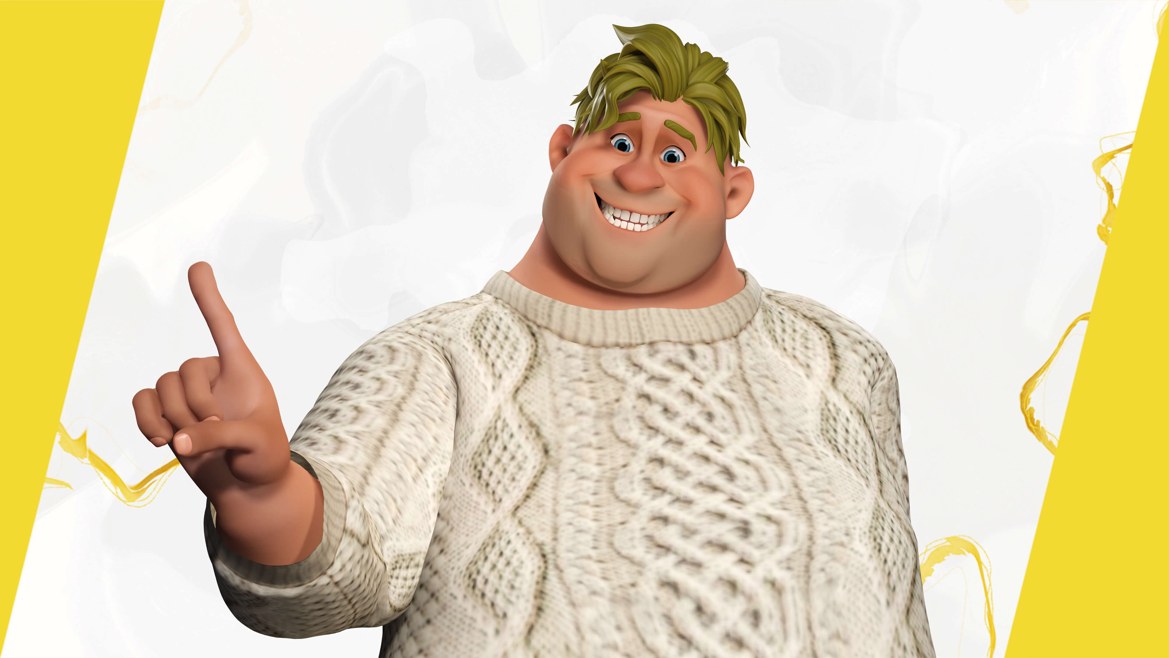 3D Model Funny Fat Man Character Winter Style by Elegant Mesh 3D