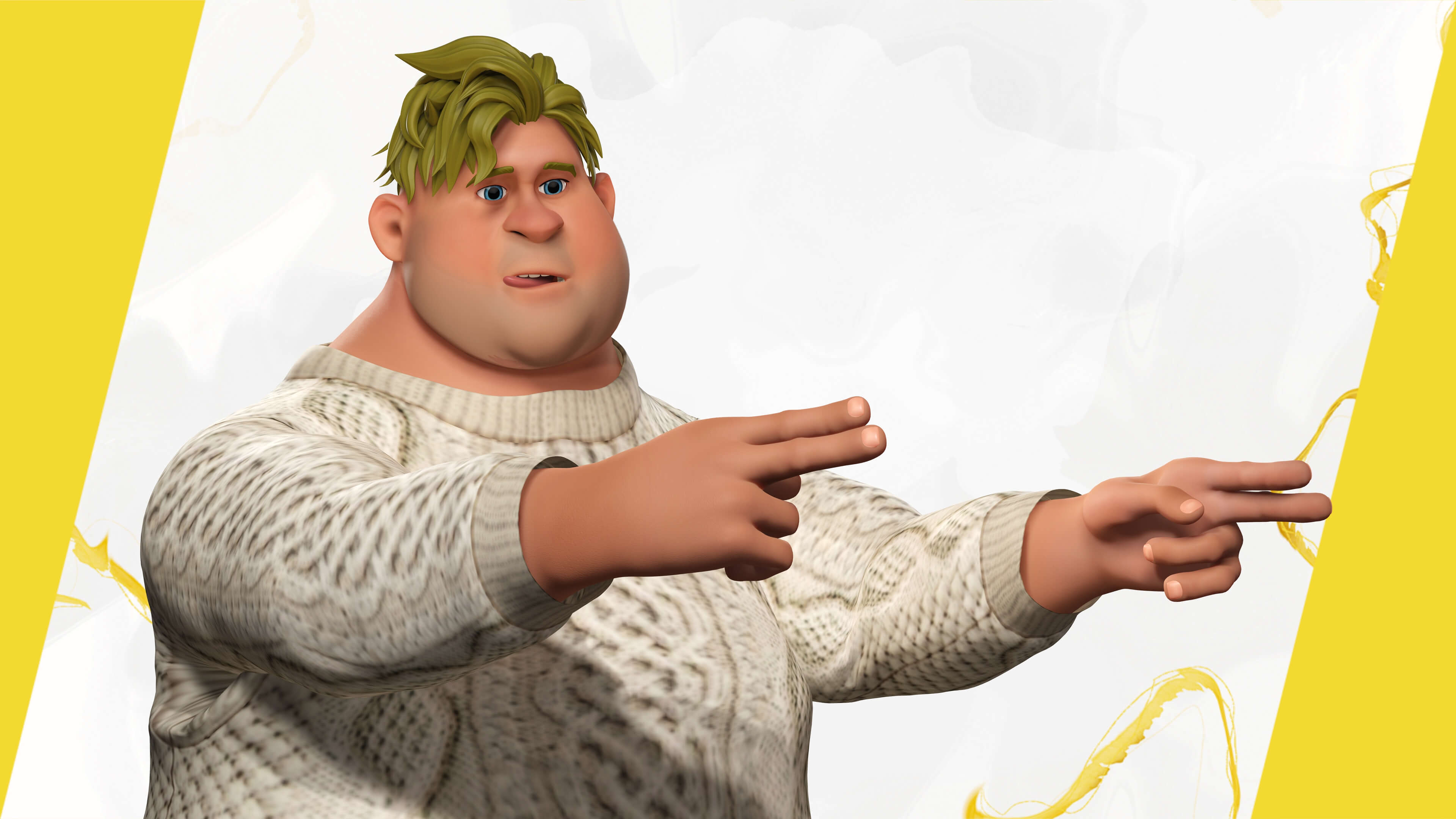 3D Model Funny Fat Man Character Winter Style by Elegant Mesh 3D