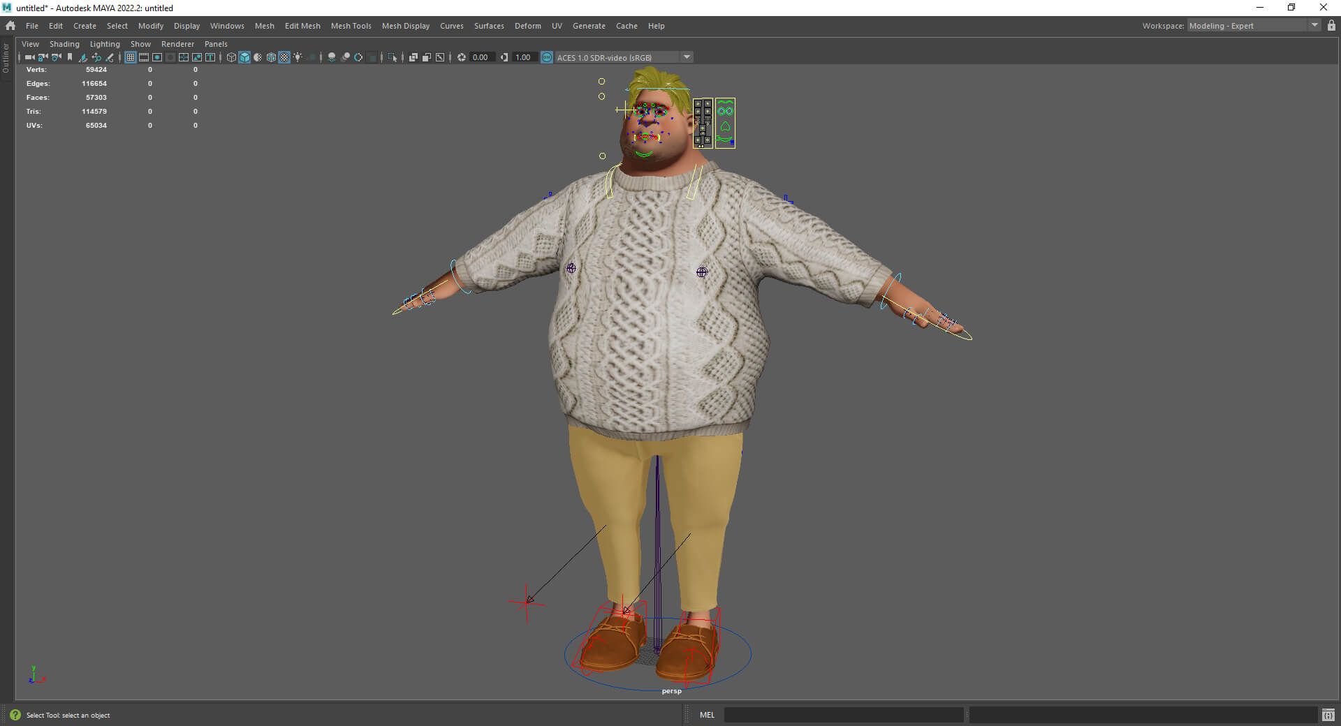 3D Model Funny Fat Man Character Winter Style by Elegant Mesh 3D