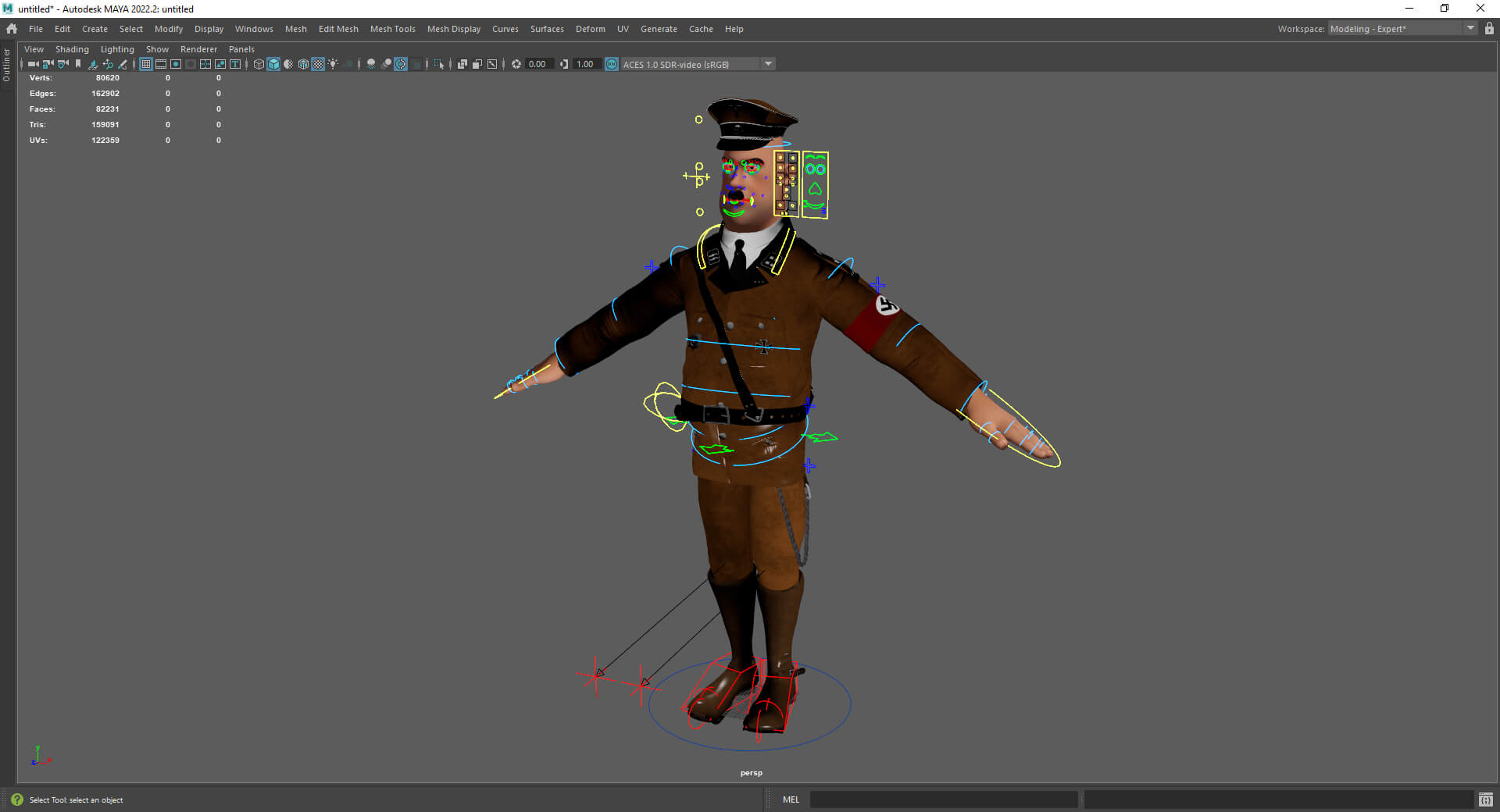 Adolf Hitler Cartoon Character - 3D Model by Elegant Mesh 3D