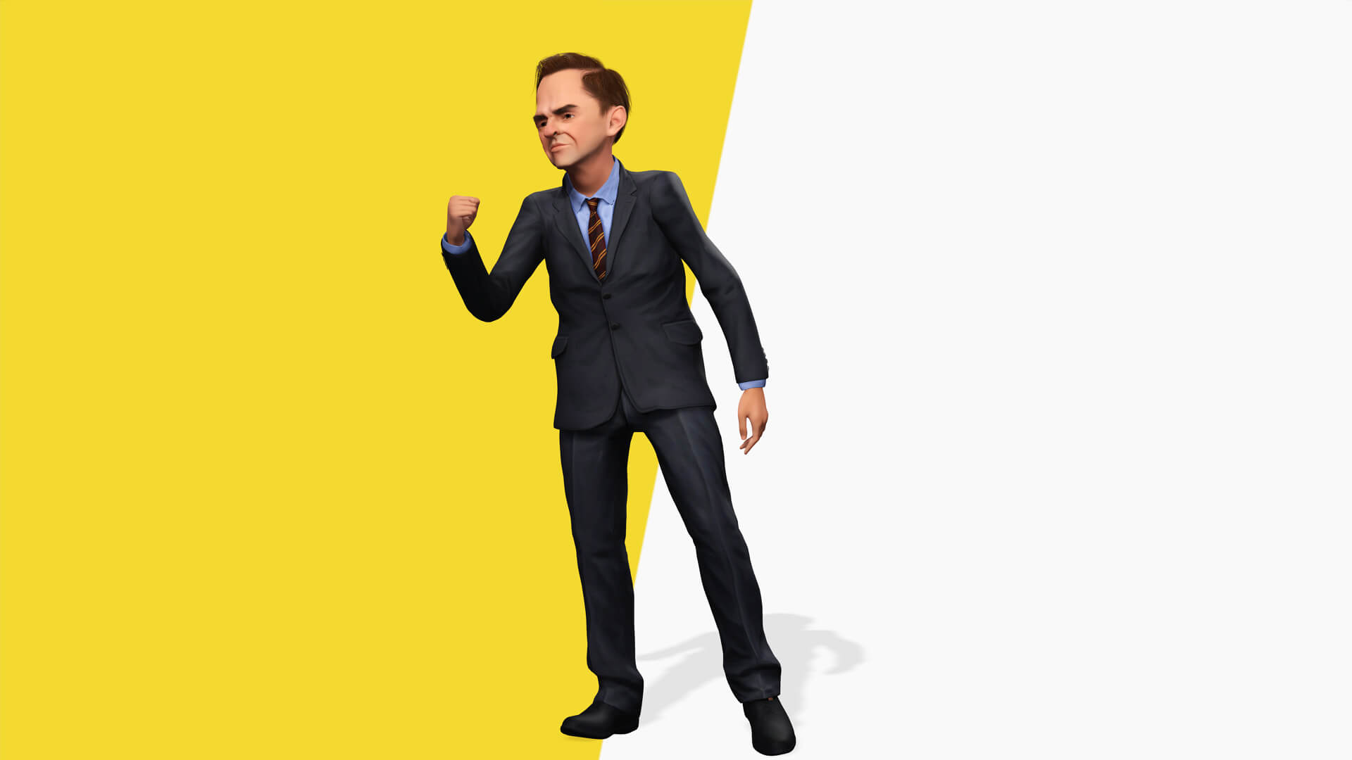 Angry Boss with Suit and Tie Stylized Cartoon 3D Businessman by Elegant Mesh 3D