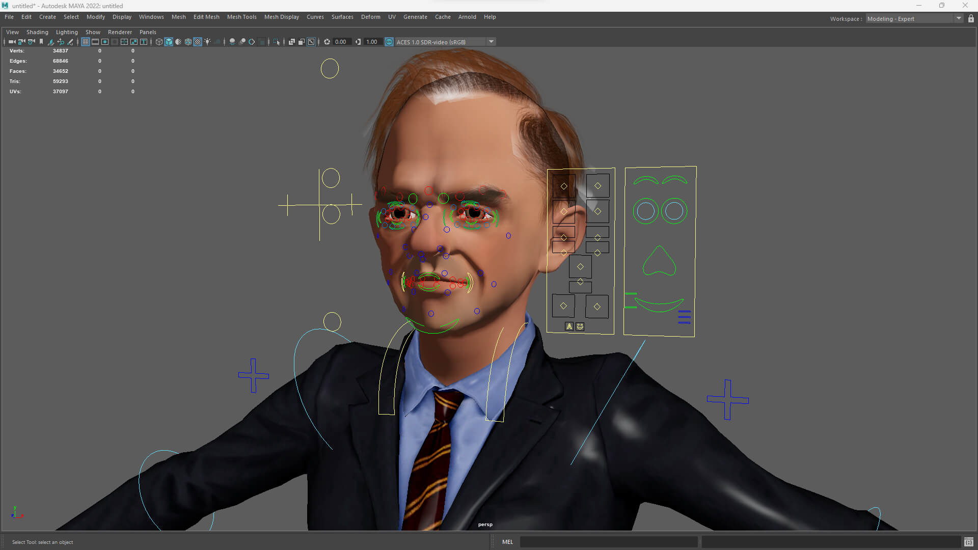 Angry Boss with Suit and Tie Stylized Cartoon 3D Businessman by Elegant Mesh 3D