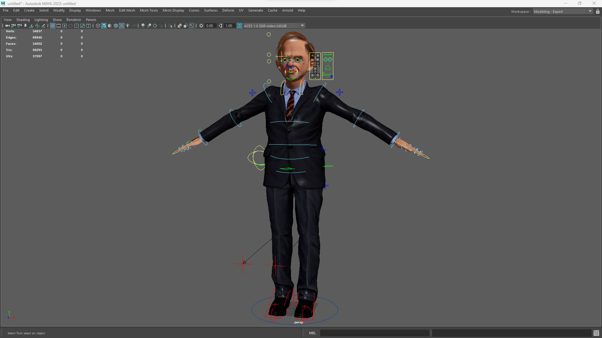 Angry Boss with Suit and Tie Stylized Cartoon 3D Businessman by Elegant Mesh 3D