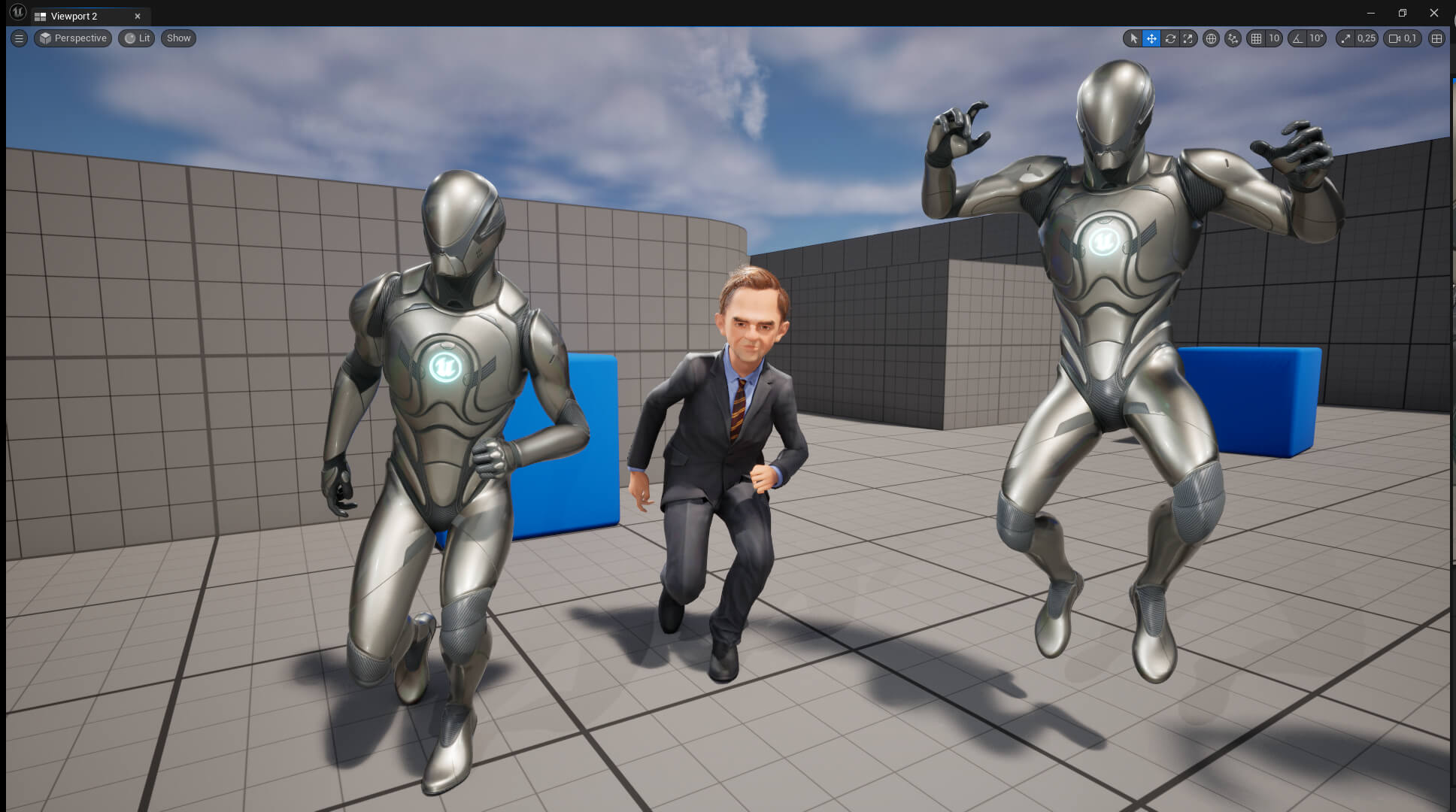 Angry Boss with Suit and Tie Stylized Cartoon 3D Businessman by Elegant Mesh 3D