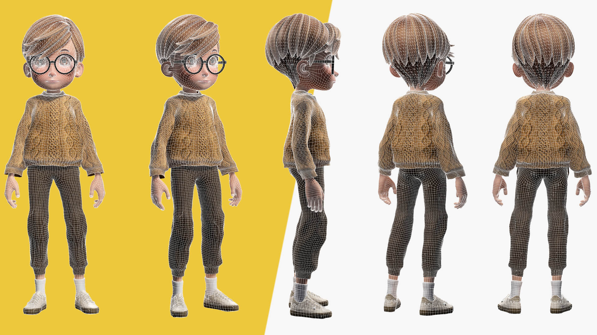 Cartoon Man Character - 3D Model by Elegant Mesh 3D