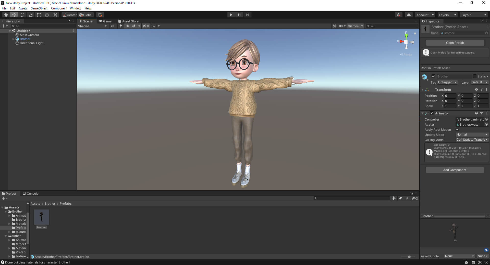 Brother Cartoon Man Rigged 3D Model Real Time Male by Elegant Mesh 3D