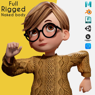 Cartoon Man Character - 3D Model by Elegant Mesh 3D