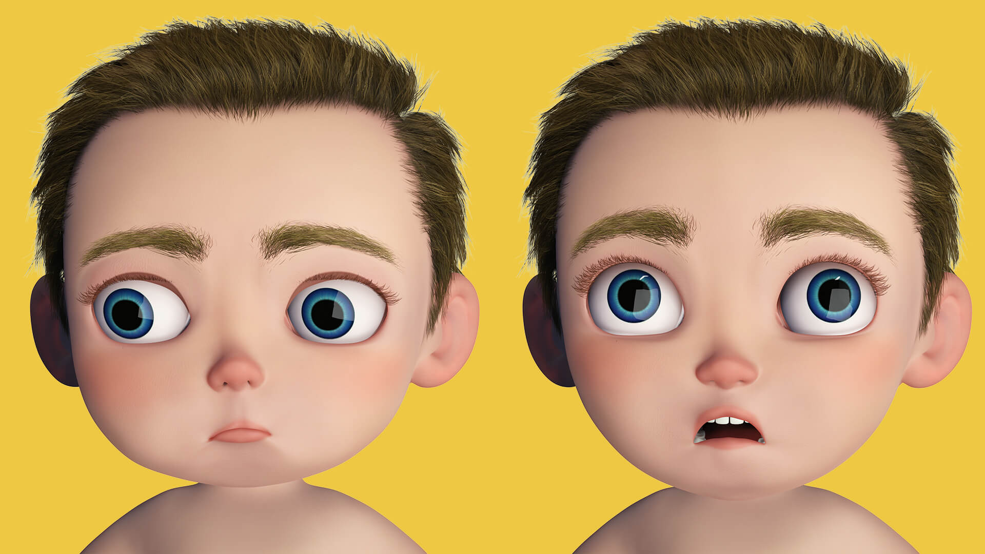 Cartoon Baby Character - 3D Model by Elegant Mesh 3D