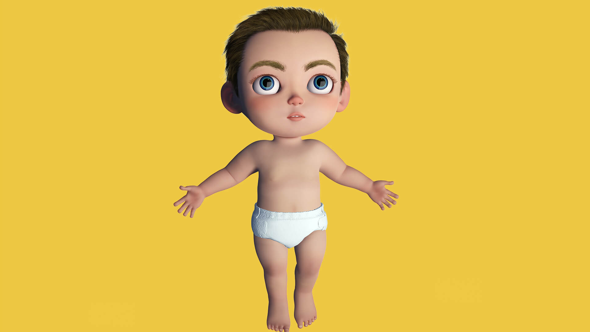 Cartoon Baby Character - 3D Model by Elegant Mesh 3D