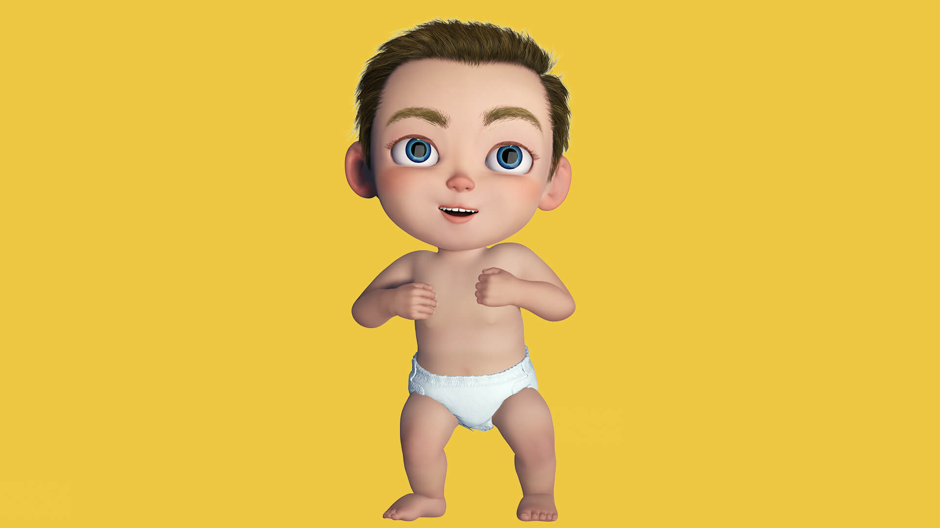 Cartoon Baby Character - 3D Model by Elegant Mesh 3D