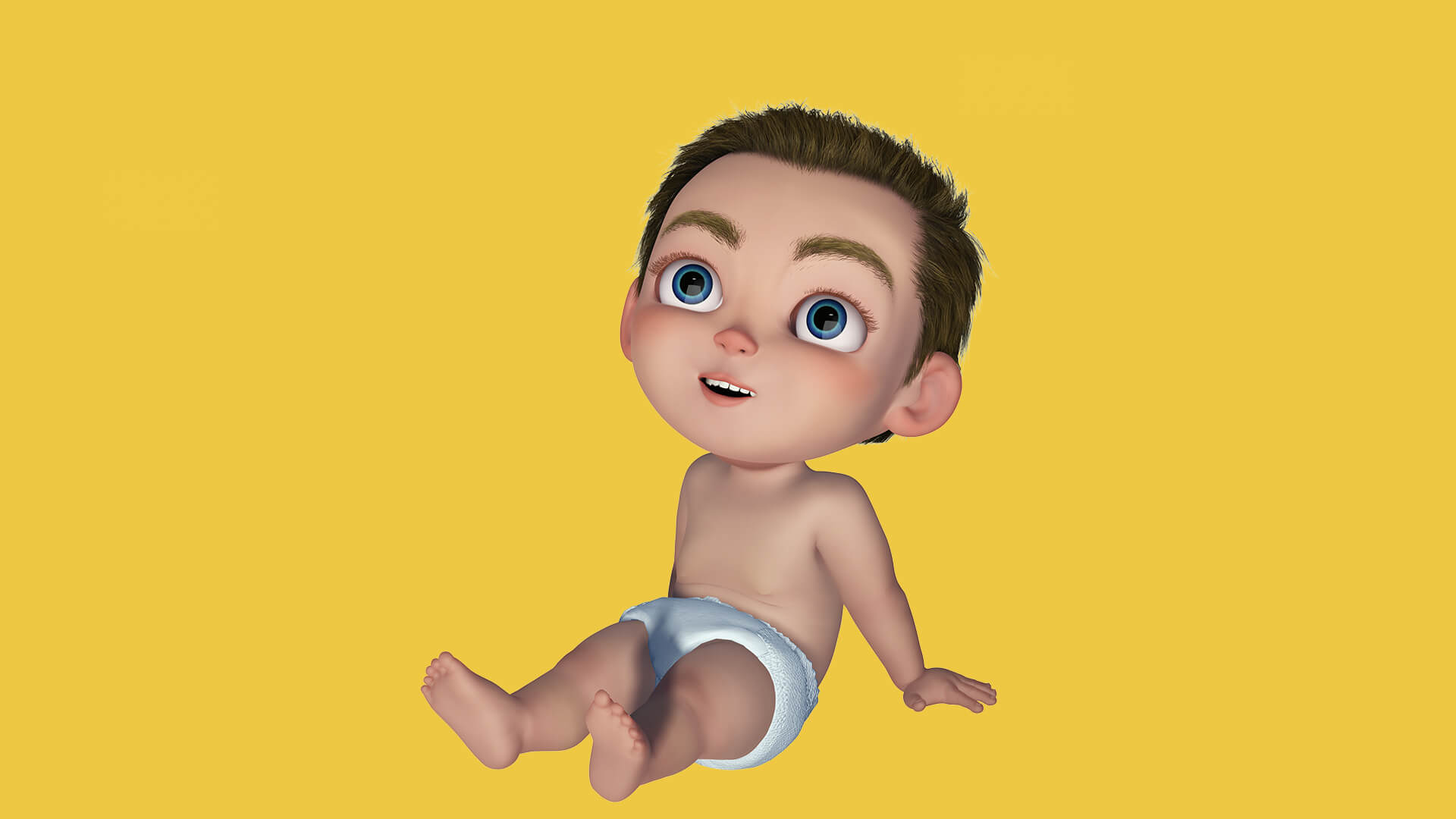 Cartoon Baby Character - 3D Model by Elegant Mesh 3D