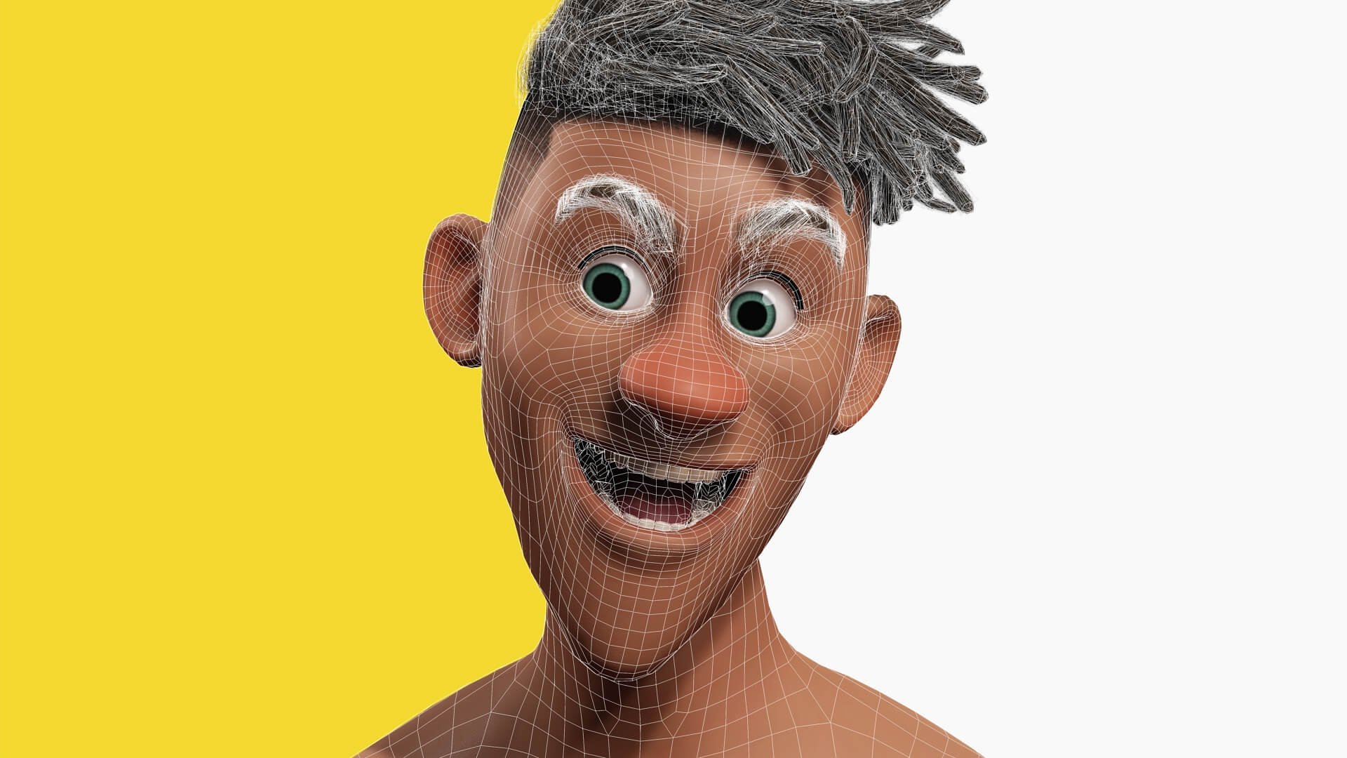 Black Teen Man Cartoon Character - 3D Model by Elegant Mesh 3D