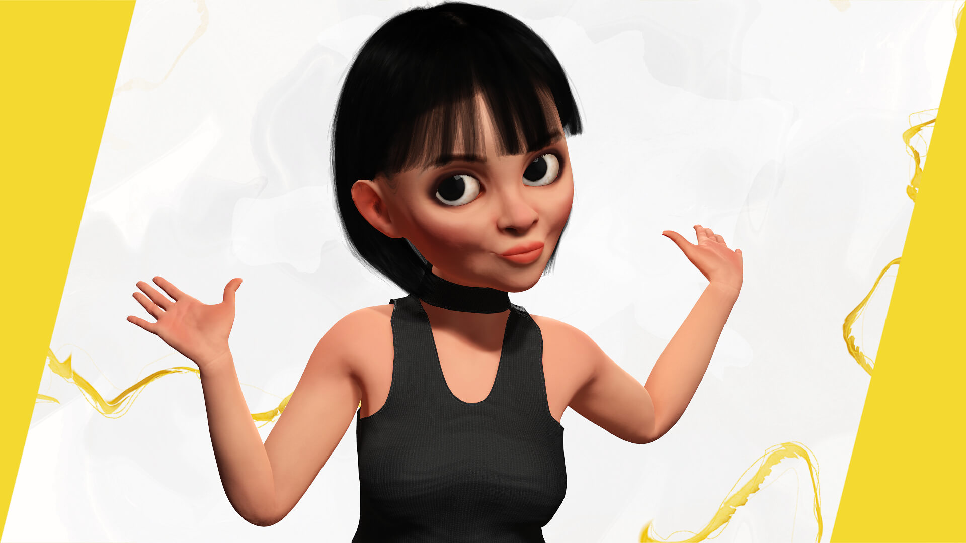 Stylized Cute Woman - 3D Model by Elegant Mesh 3D